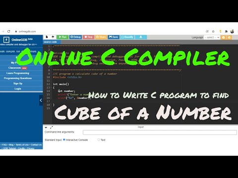 Online C Compiler | C Program to calculate Cube of a Number | printf, scanf in C Programming