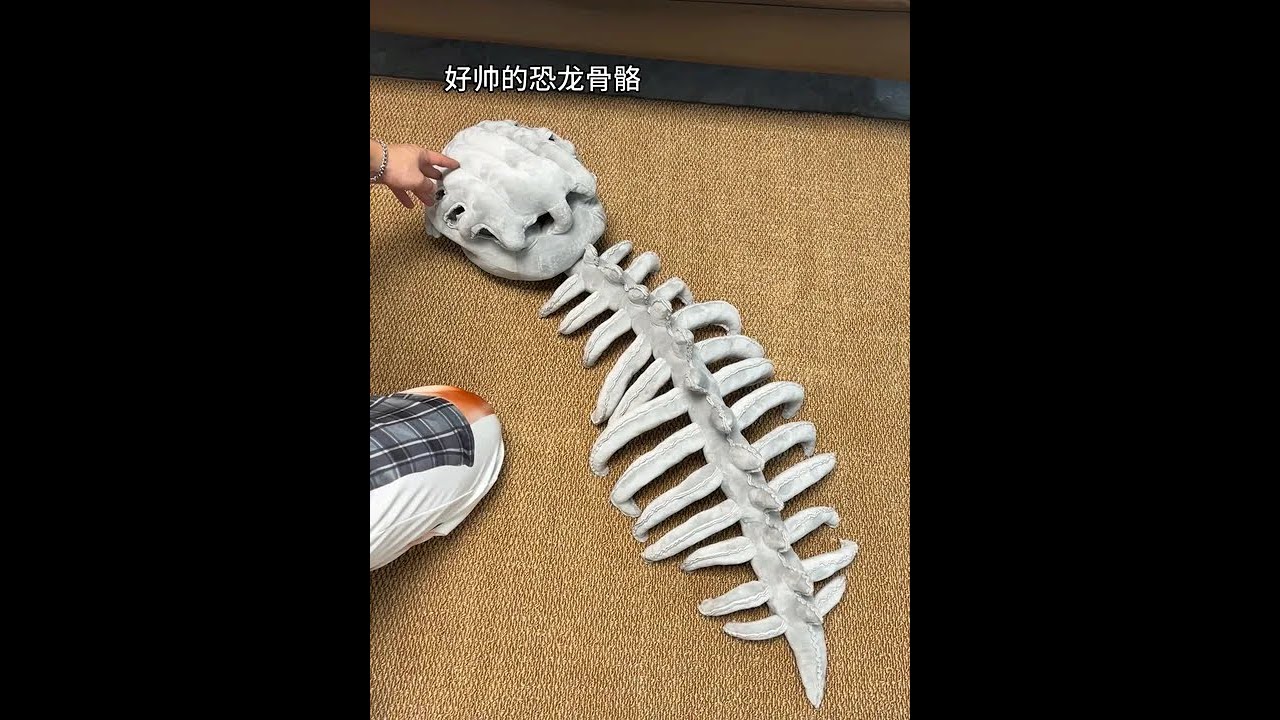 This dinosaur skeleton is so cool! #Trying something new #Dino head cover #photo props #Lu Han