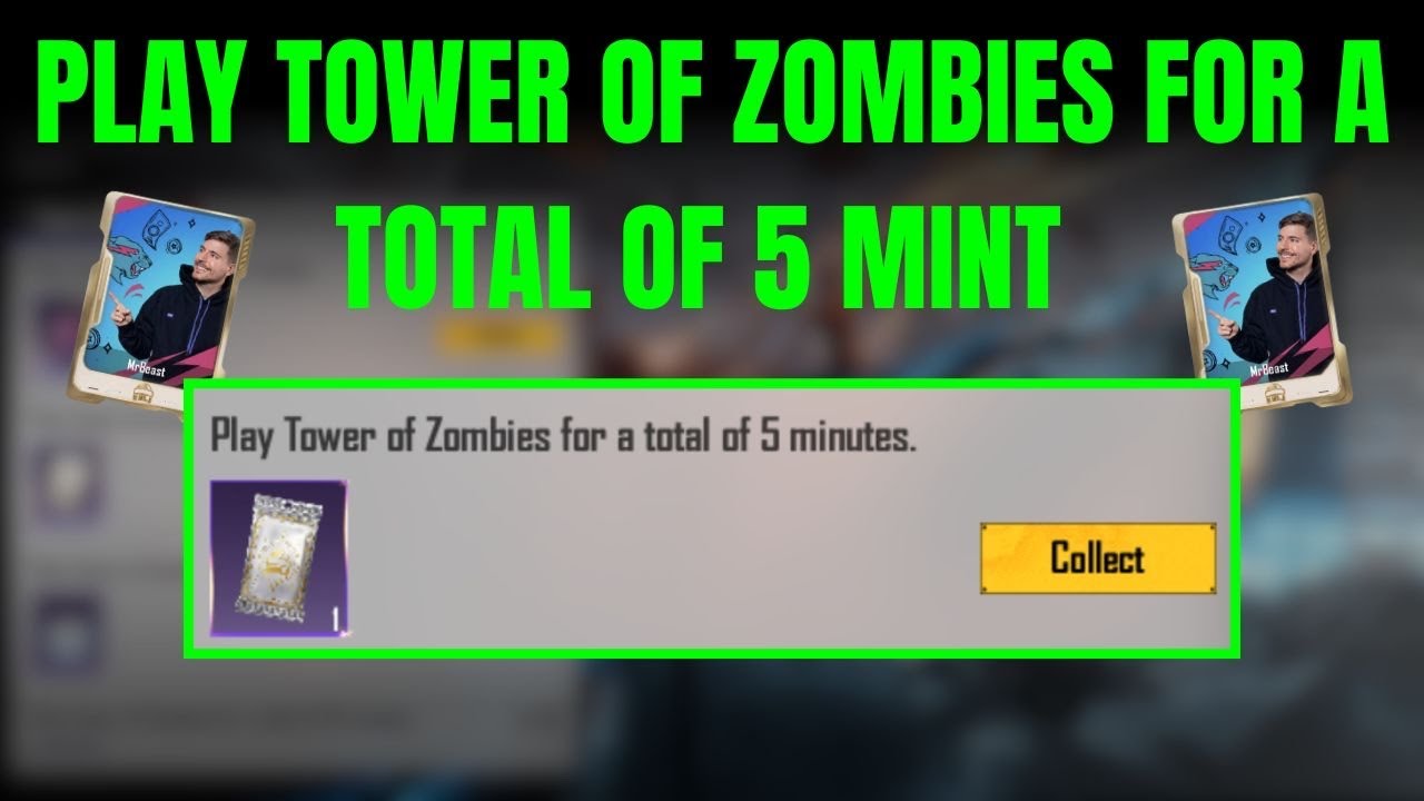 PLAY TOWER OF ZOMBIES FOR A TOTAL OF 5 MINUTES | NEW CARDS EVENT PUBG MOBILE