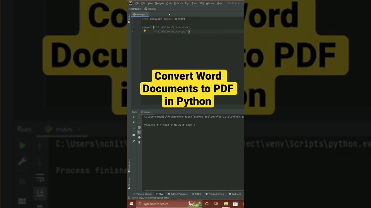 Convert Word Documents to PDF Documents in Python
