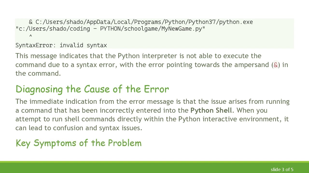Resolving the Syntax Error in Python When Running Your Game Code