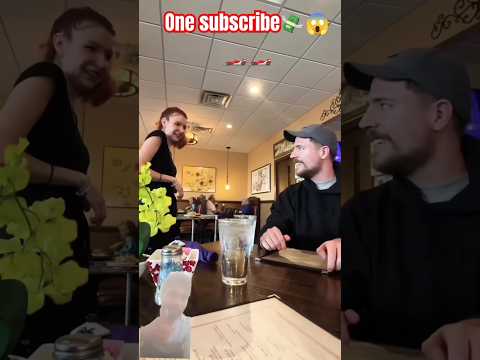 Tipping A Waitress A ๐๐ฑ #mrbeastchallenge #mrbeastshortsgiveaway #people #car #tesla #tip #tipping#๐