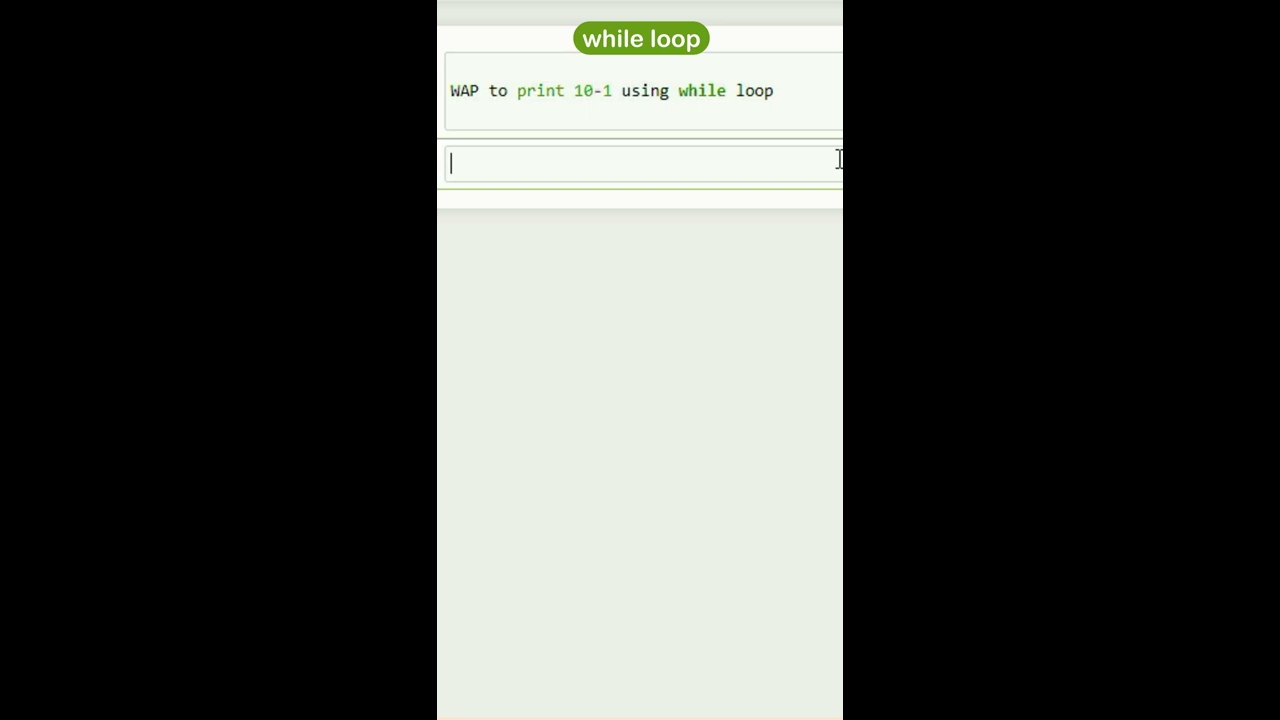 10 1 using while loop  in python  | Python Programming | 10 1 using while in python | #shorts