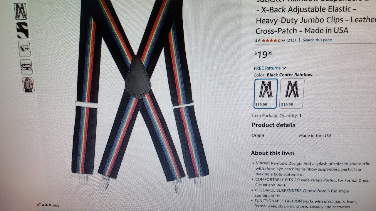 Jackster Rainbow Suspenders