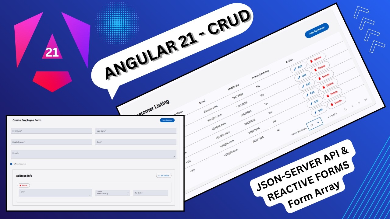 Build CRUD in Angular 21 using Reactive Forms, FormArray & JSON Server