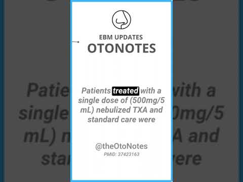 Nebulized tranexamic acid to treat post tonsillectomy hemorrhage