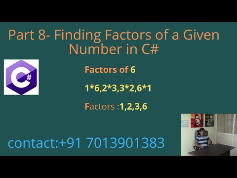Part 8 – Finding Factors of a Given Number in C# | Soonya Technologies