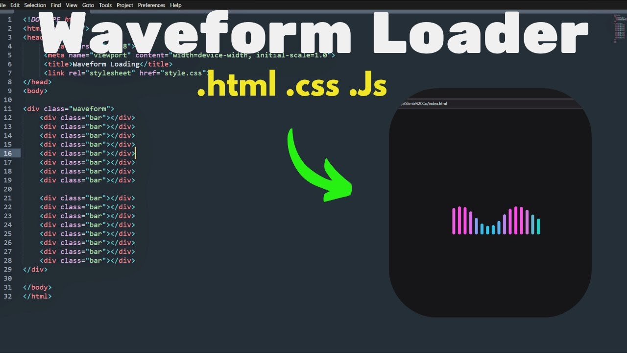 ASMR program - Wave form loader create in [HTML & CSS] programming | No Talking
