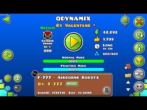 (240fps) QDYNAMIX by Valentlne and more 100% (EXTREME DEMON) | Geometry Dash