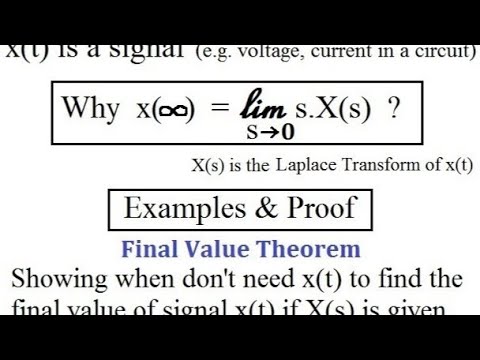 Final Value Theorem for a signal using Laplace transform with example and proof