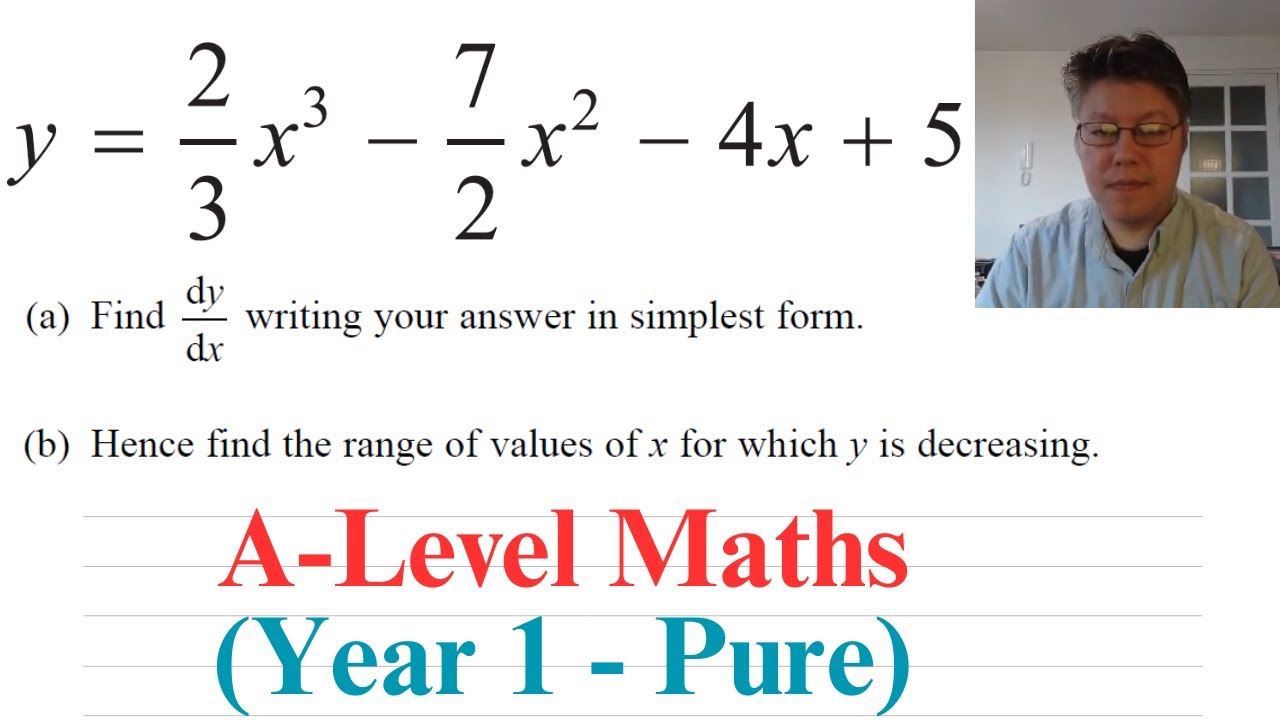 Differentiation Decreasing functions ( A-Level Exam Walkthrough)