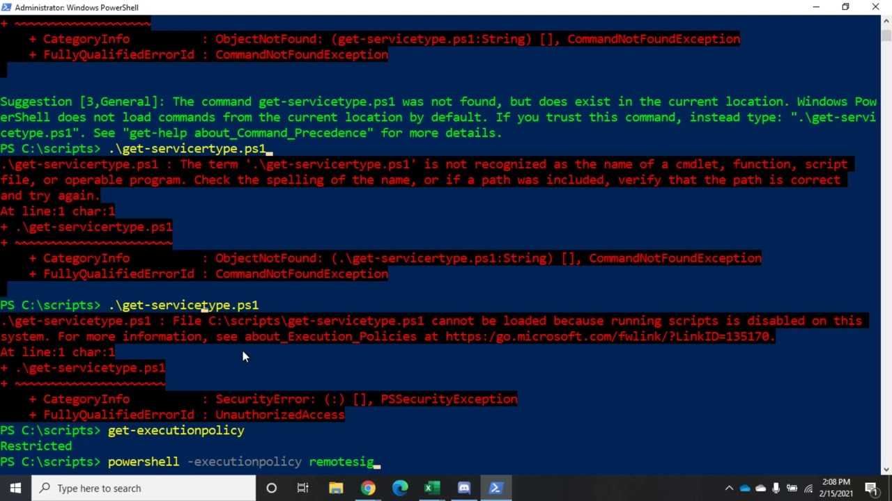 Executing PowerShell scripts and PowerShell security