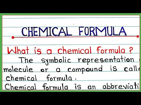 Chemical formula \ what is a chemical formula \ examples of chemical formula