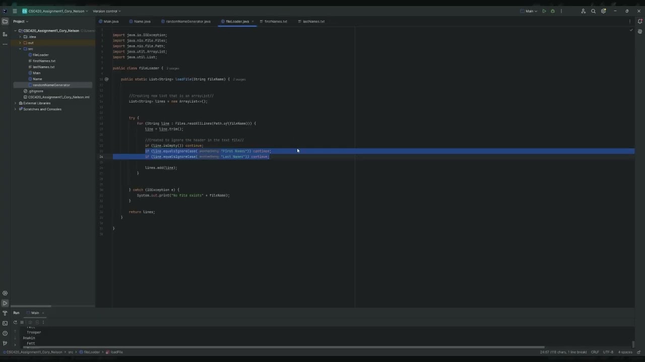 Data Structures Assignment 1 Verification Video