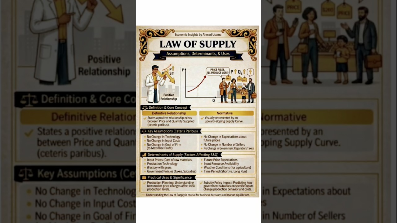 Law of Supply #Economics #LawOfSupply #Microeconomics #Econ101 #MarketTrends #SupplyAndDemand #viral