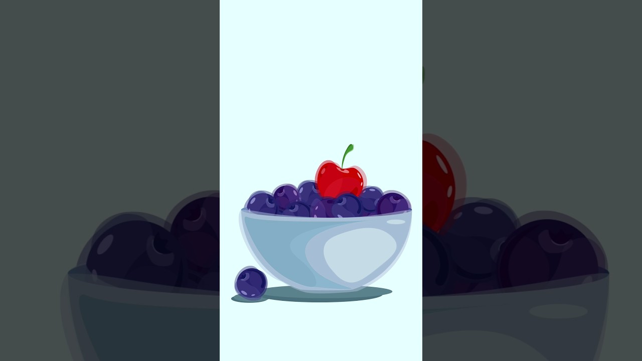 blueberries in plate #shorts #blueberry #cherry #adobeillustrator #animation #freemoms_art