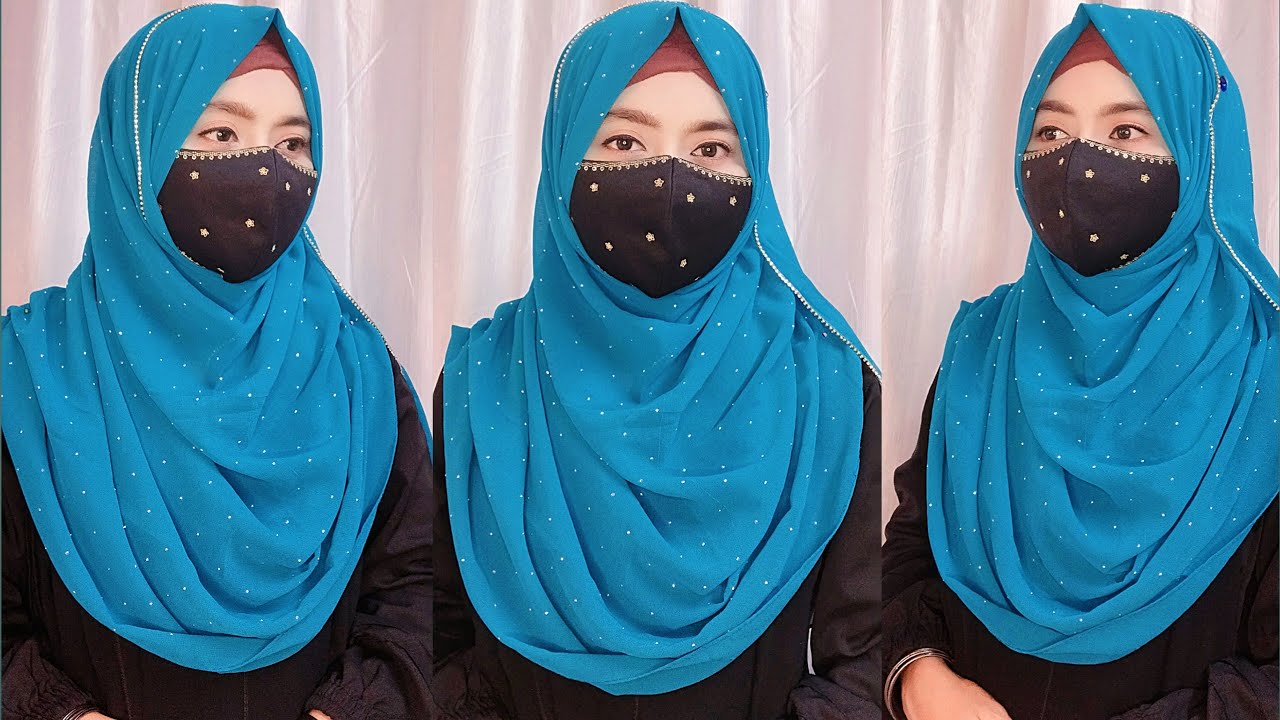 Simple Hijab Tutorial ✨ | Easy Full Coverage Hijab Styles | Georgette/Chiffon Hijab Tutorial 2024 |