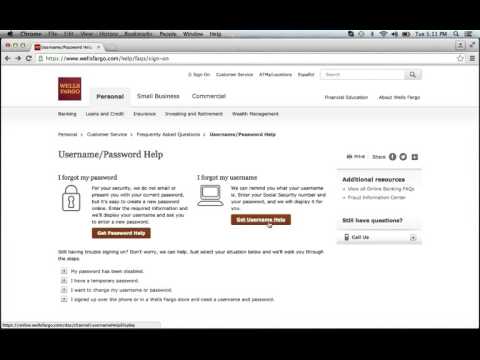 Wells Fargo Online Banking Login Instructions