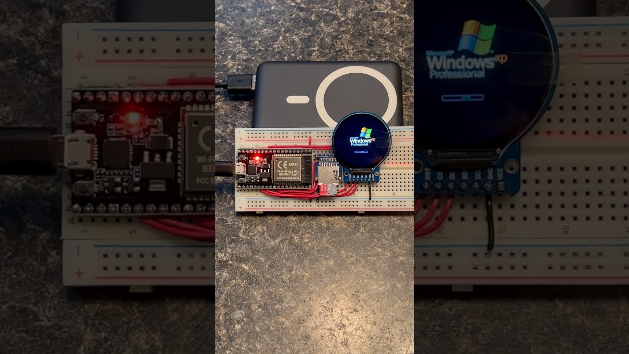 Windows Xp Professional Running On My ESP32! 1.28” Round LCD GC9A01 Display!😉