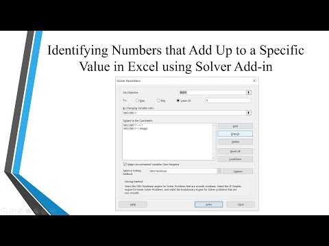 How to Identify Numbers that Add Up to a Specific Value using Solver Add-in of Excel