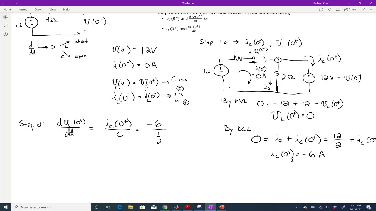Second Order Circuit Example 1