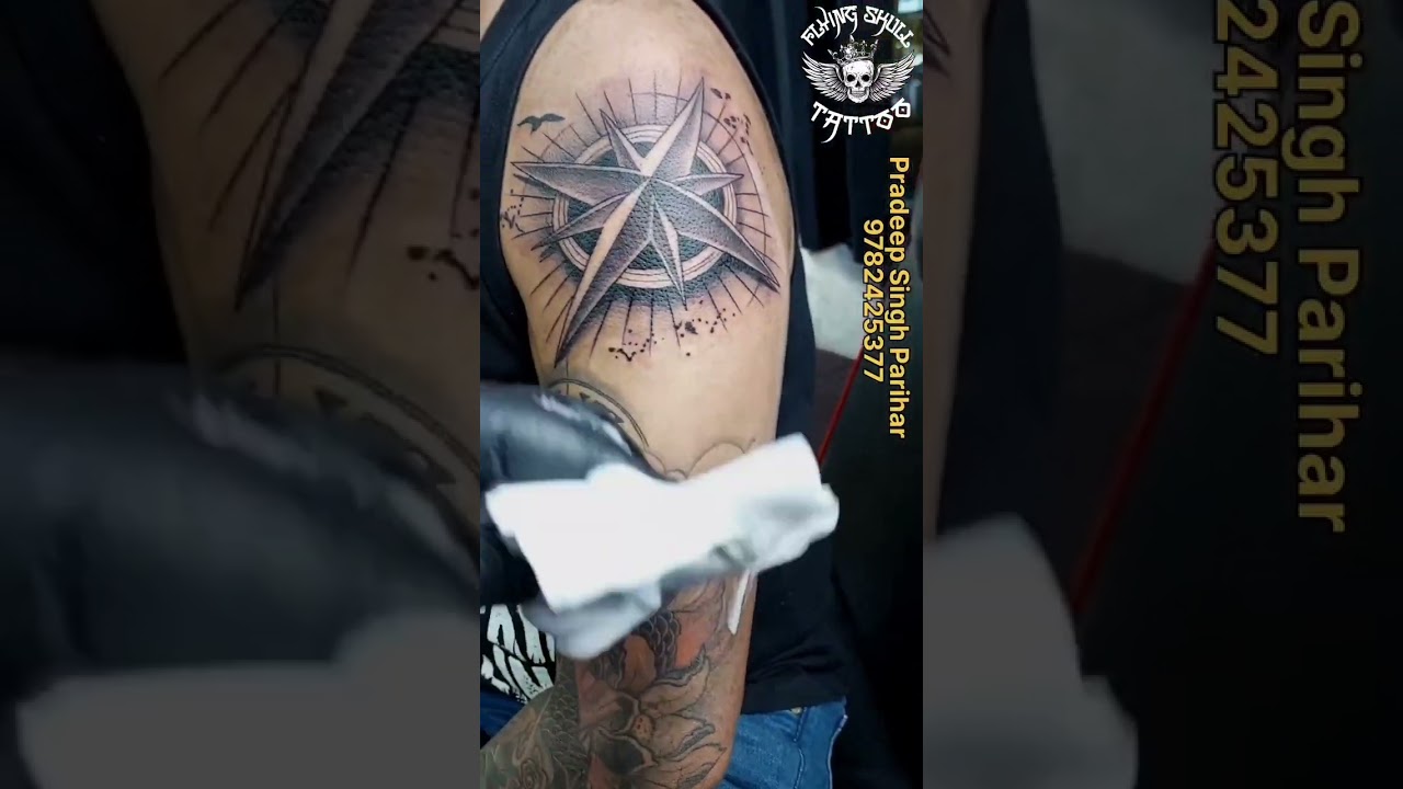 compass Tattoo on shoulder #tattoo #shoulder