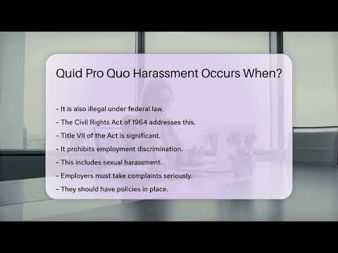 Quid Pro Quo Harassment Occurs When? - CountyOffice.org