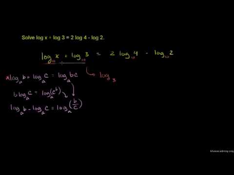 Solving Logarithmic Equations | Khan Academy