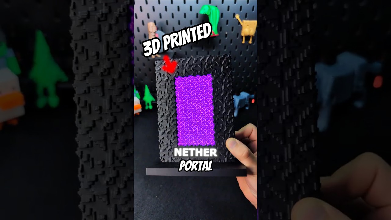 I 3D Printed a Real Minecraft Nether Portal phone charger #3dprinting #howto