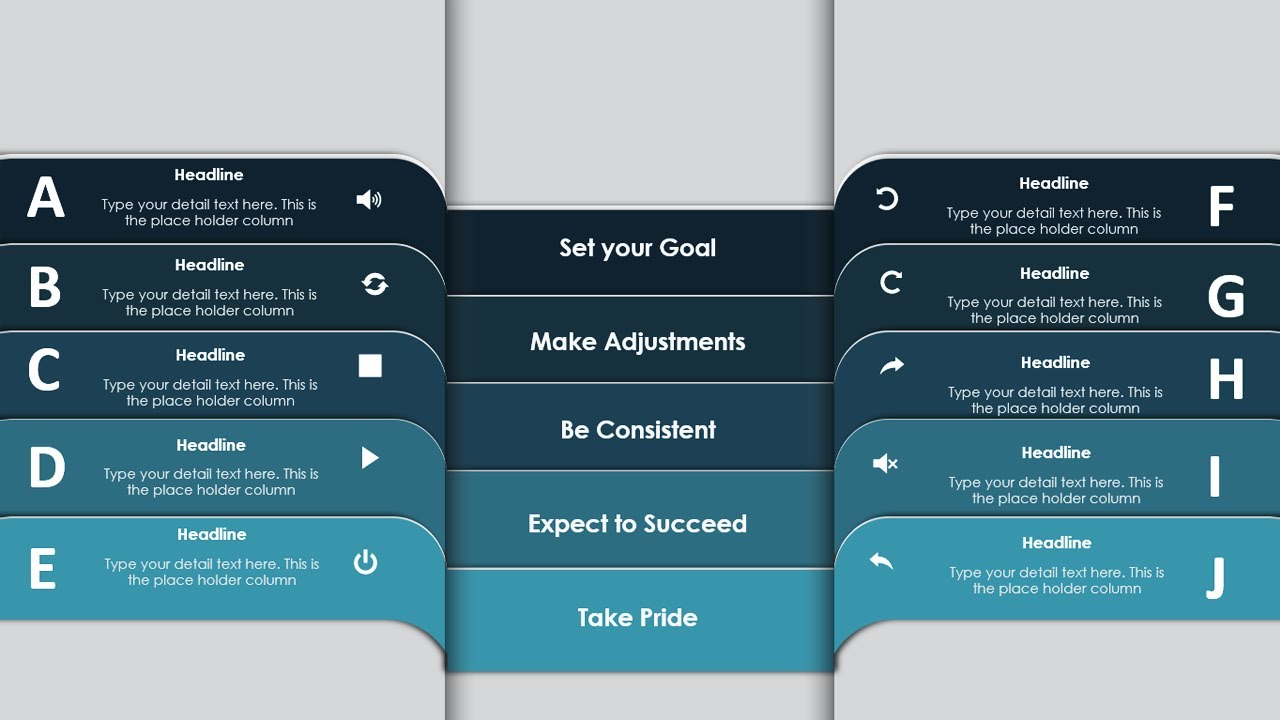 Create 10 Step infographic slide in PowerPoint/ Graphic Design/free PPT
