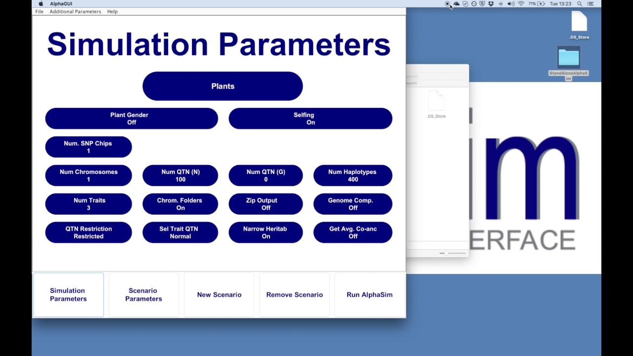 AlphaSim: Traits and Advanced Parameters
