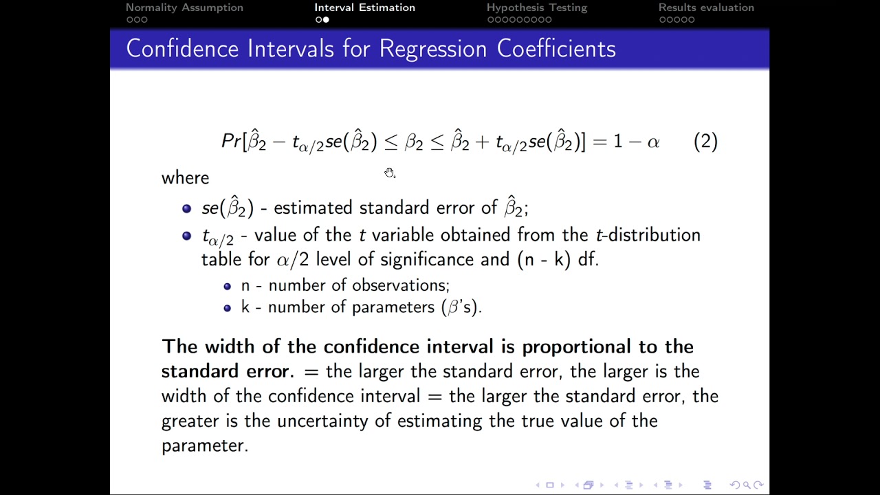 3.2. Two-Variable Regression: Interval estimation