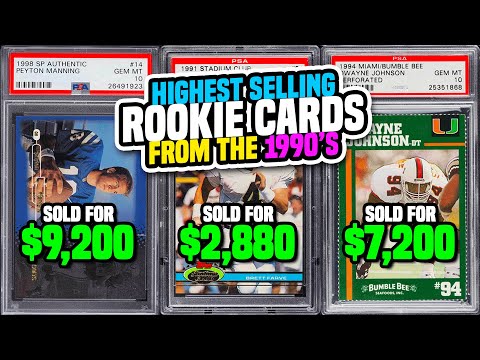 TOP 30 Football NFL Rookie Cards from the 1990's Recently Sold #sportscards