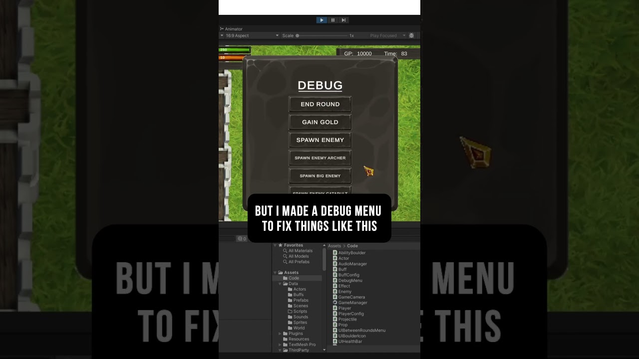 Debug Menus Are The Ultimate Time Saver #gamedev #unity3d