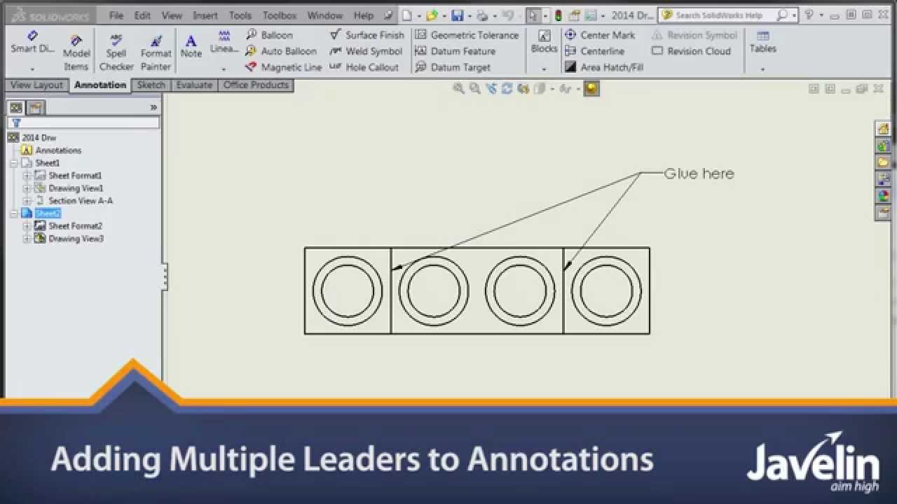 Adding Multiple Leaders to Annotations in SolidWorks