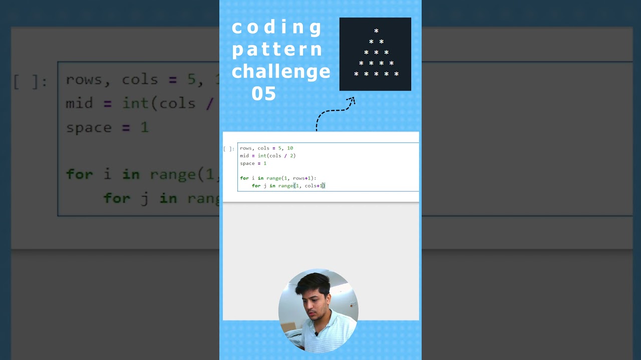 Coding Pattern Challenge-05 #pythonprogramming #coding #codingchallenge #youtubeshorts #short