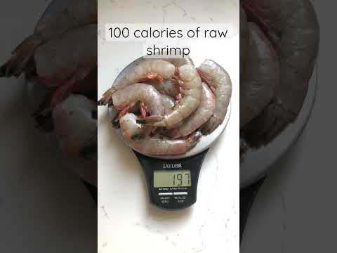 #100 calories of of raw shrimp unpeeled=197g or 8 shrimps. #shorts #short #youtubeshorts #viral