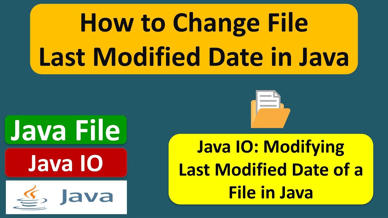 How to Change File Last Modified Date in Java? | Java File | Java IO | Java Tutorial