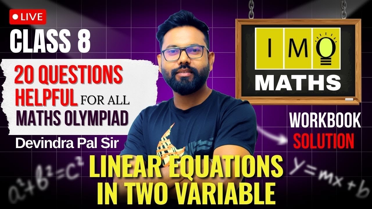 Class 8th IMO Chapter- Linear Equations In One Variable workbook solution #mathsolympiad #imo
