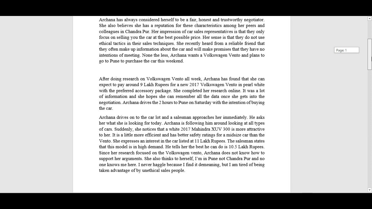 Car Purchase Negotiation - Case Study