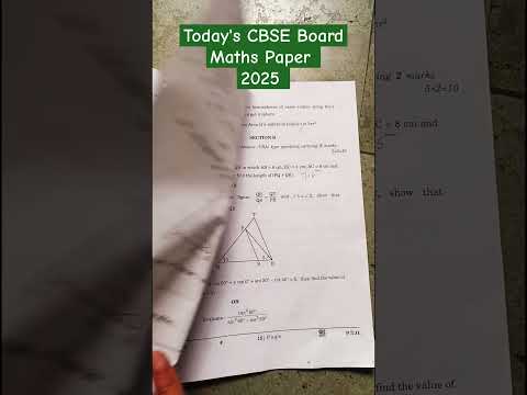Class 10 CBSE Board Maths Question Paper 2025 | Today's Maths Paper