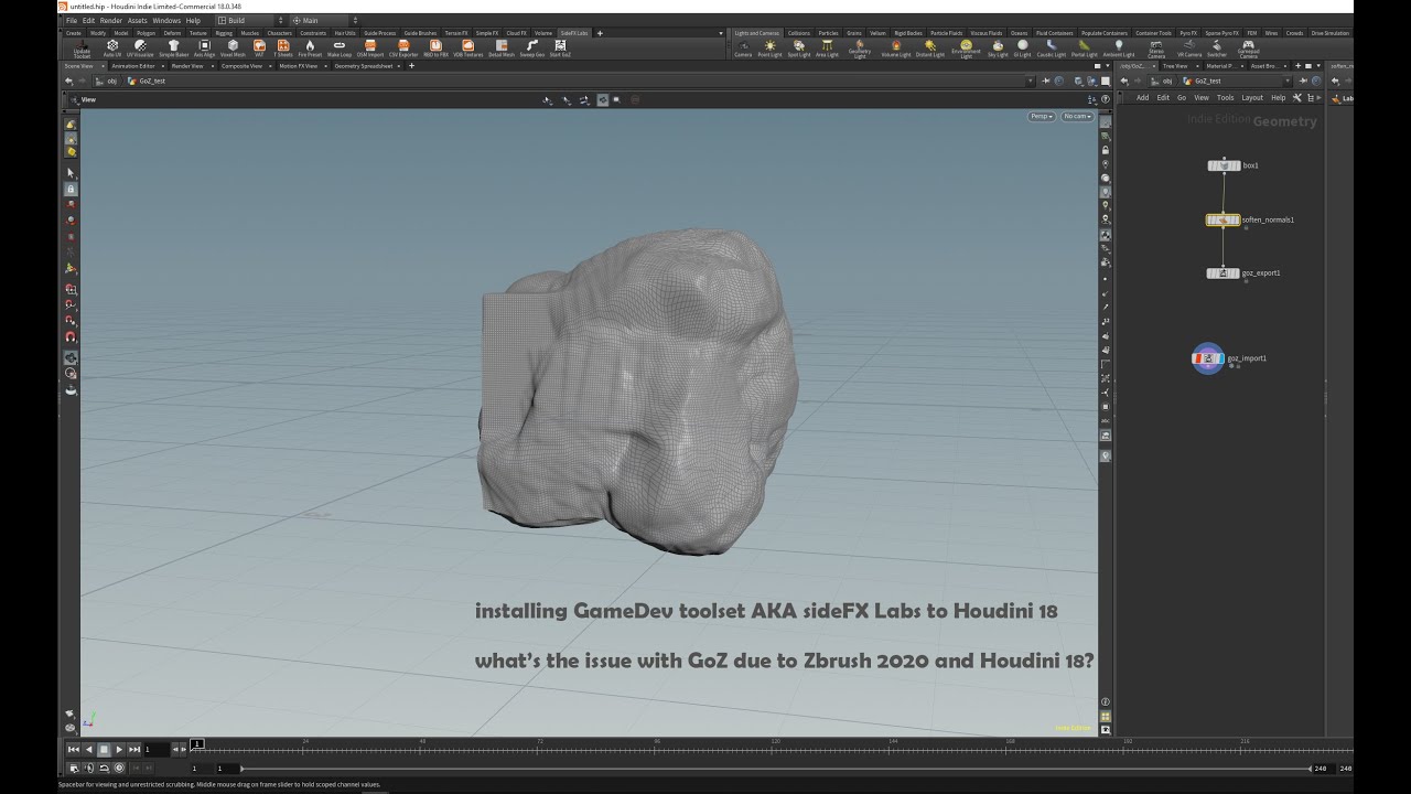 Houdini 18 instaling GameDev toolset AKA sideFX Labs + my question due to GoZ