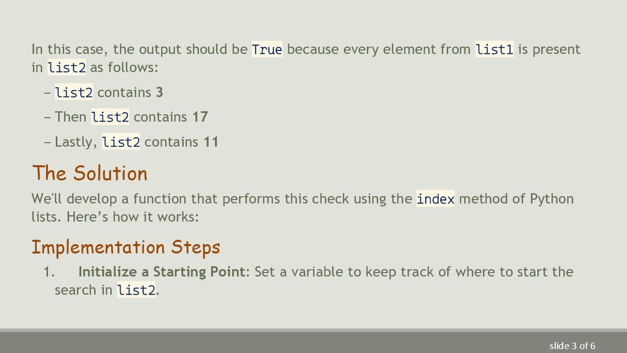 Comparing Two Lists for Ordered Elements: A Guide to Python index Method