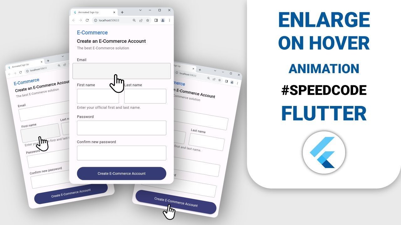 Enlarge Items on Mouse Hover - Flutter Animation Tutorial