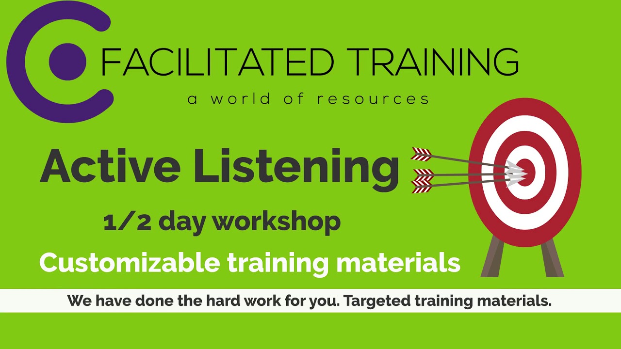 Active  Listening Skills training. Editable courseware. Down load, print and train