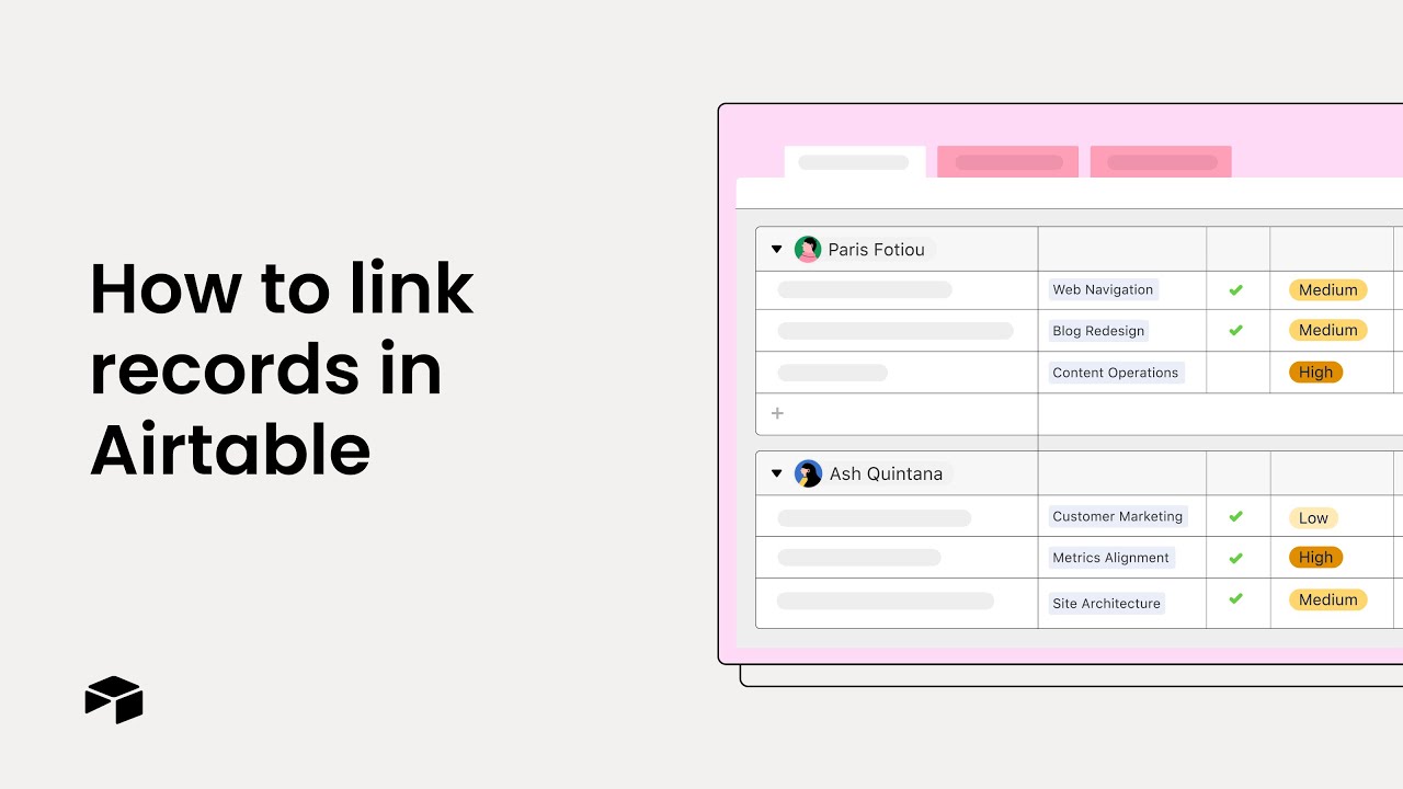 How to link records & tables in Airtable
