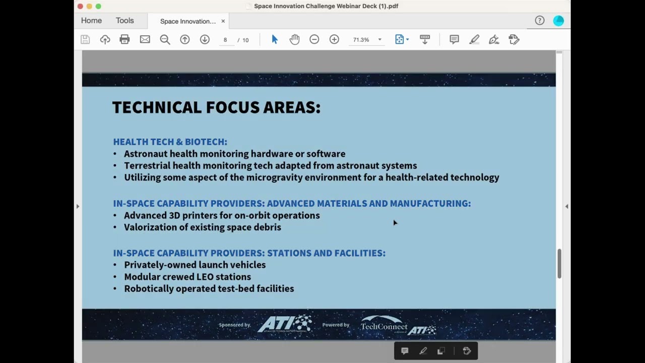Webinar: 2023 Space Innovation Challenge Informational Webinar