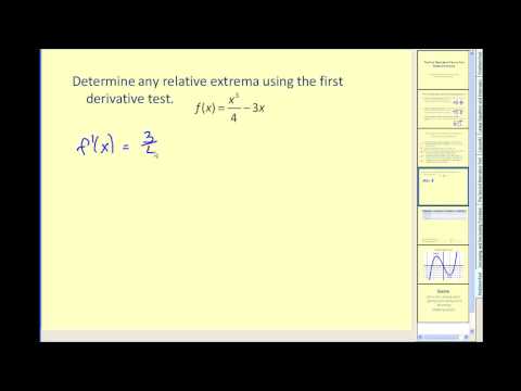 Determining Relative Extrema Using The First Derivative Test | Math ...