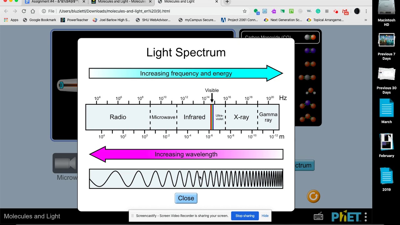 Molecules and Light (Energy and Matter)