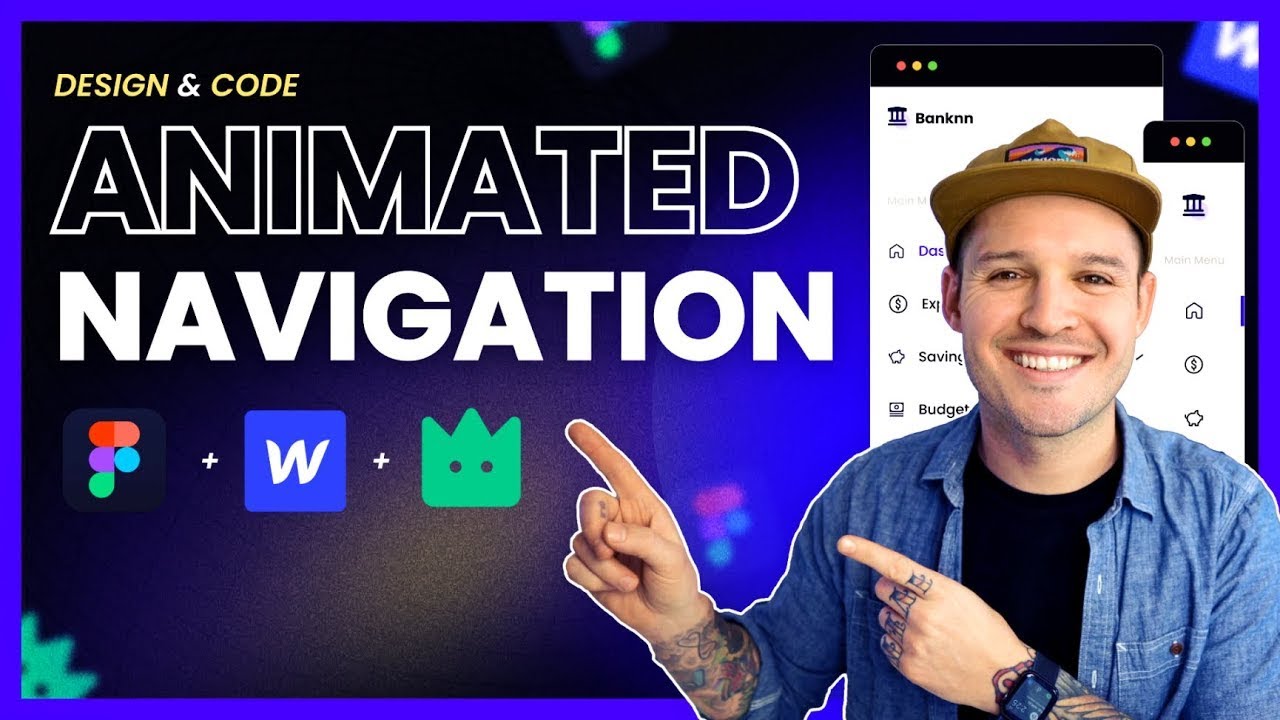 Navigation with Animated Icons | Figma + Webflow + Lordicon